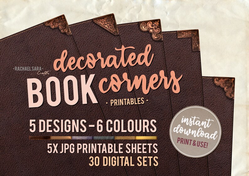 Decorated Book Corners - Printables - 30 Sets - Book Corner Angles ...