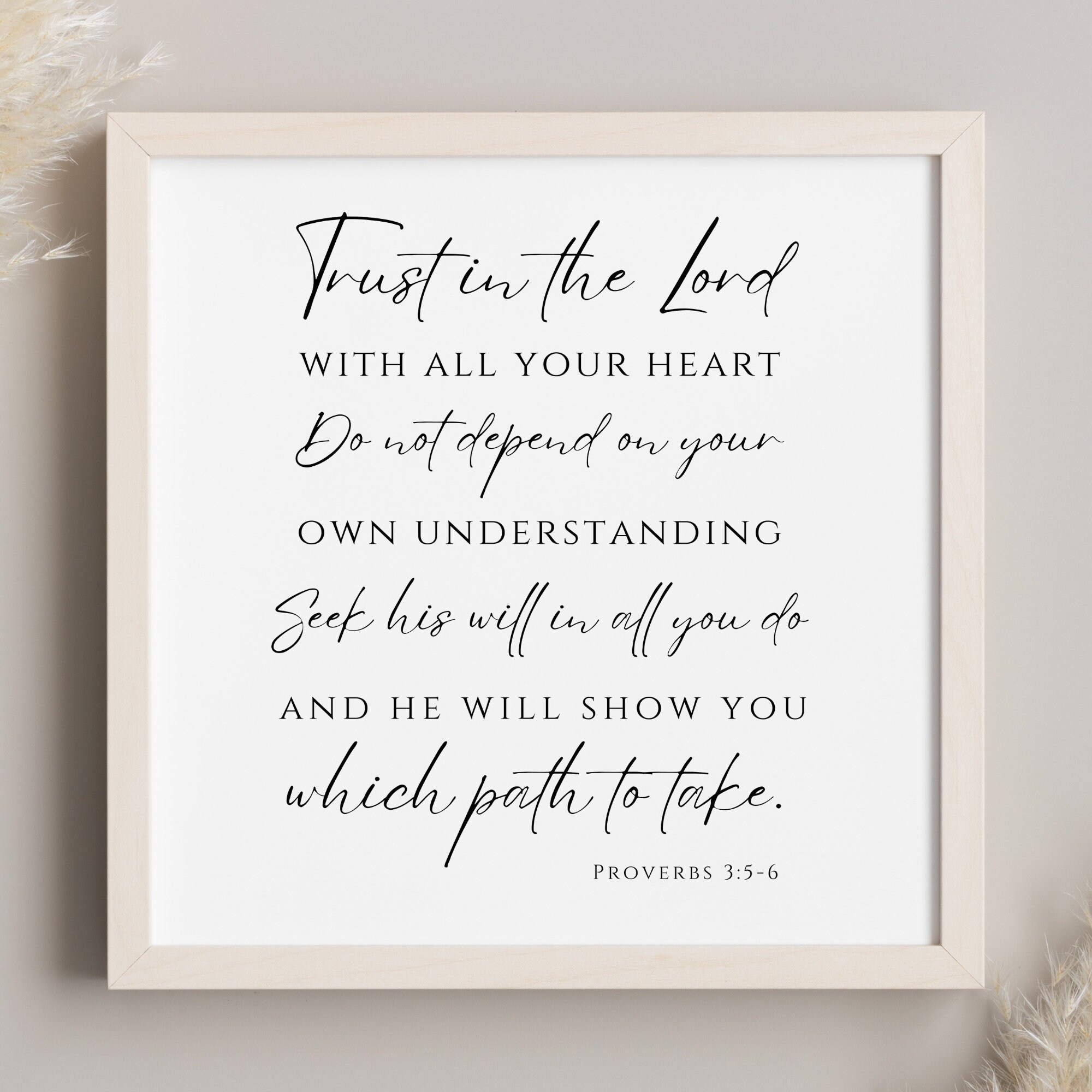 Proverbs 3:5-6 Printable Poster, Bible Verse Art - Etsy
