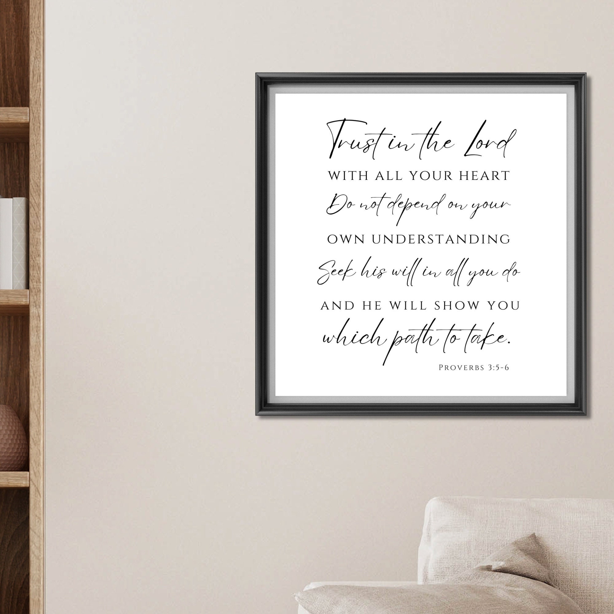 Proverbs 3:5-6 Printable Poster, Bible Verse Art - Etsy