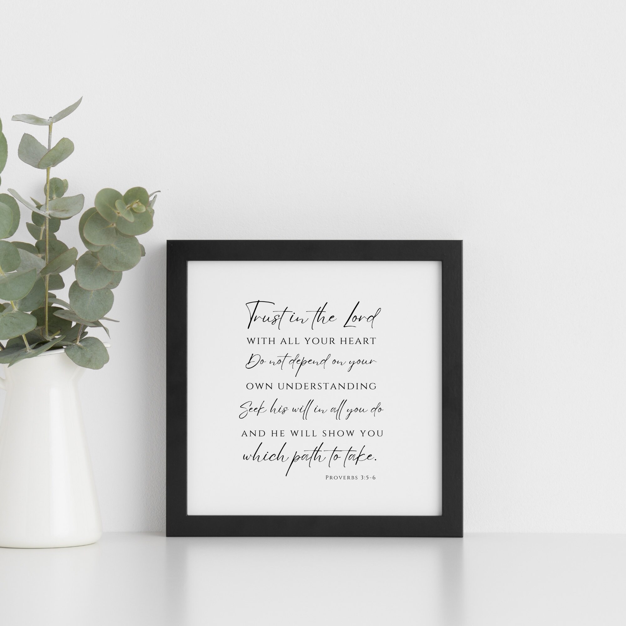 Proverbs 3:5-6 Printable Poster, Bible Verse Art - Etsy