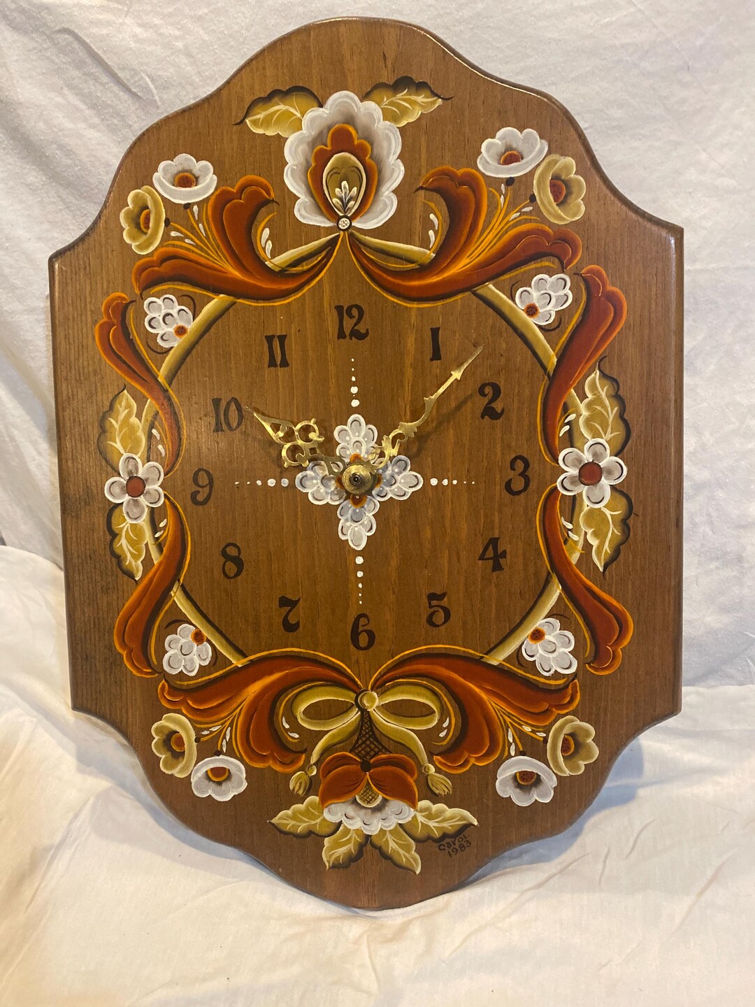 Vintage Decorative Clock - Rogaland Norwegian Rosemaling - Etsy