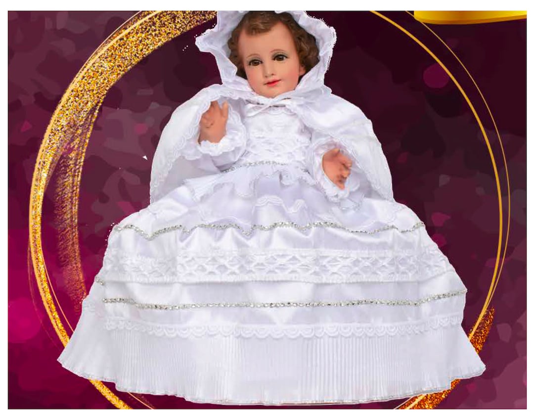 Ropon Blanco Fino /niño Dios Con Accesorios Incluidos/baby Jesus Outfit ...