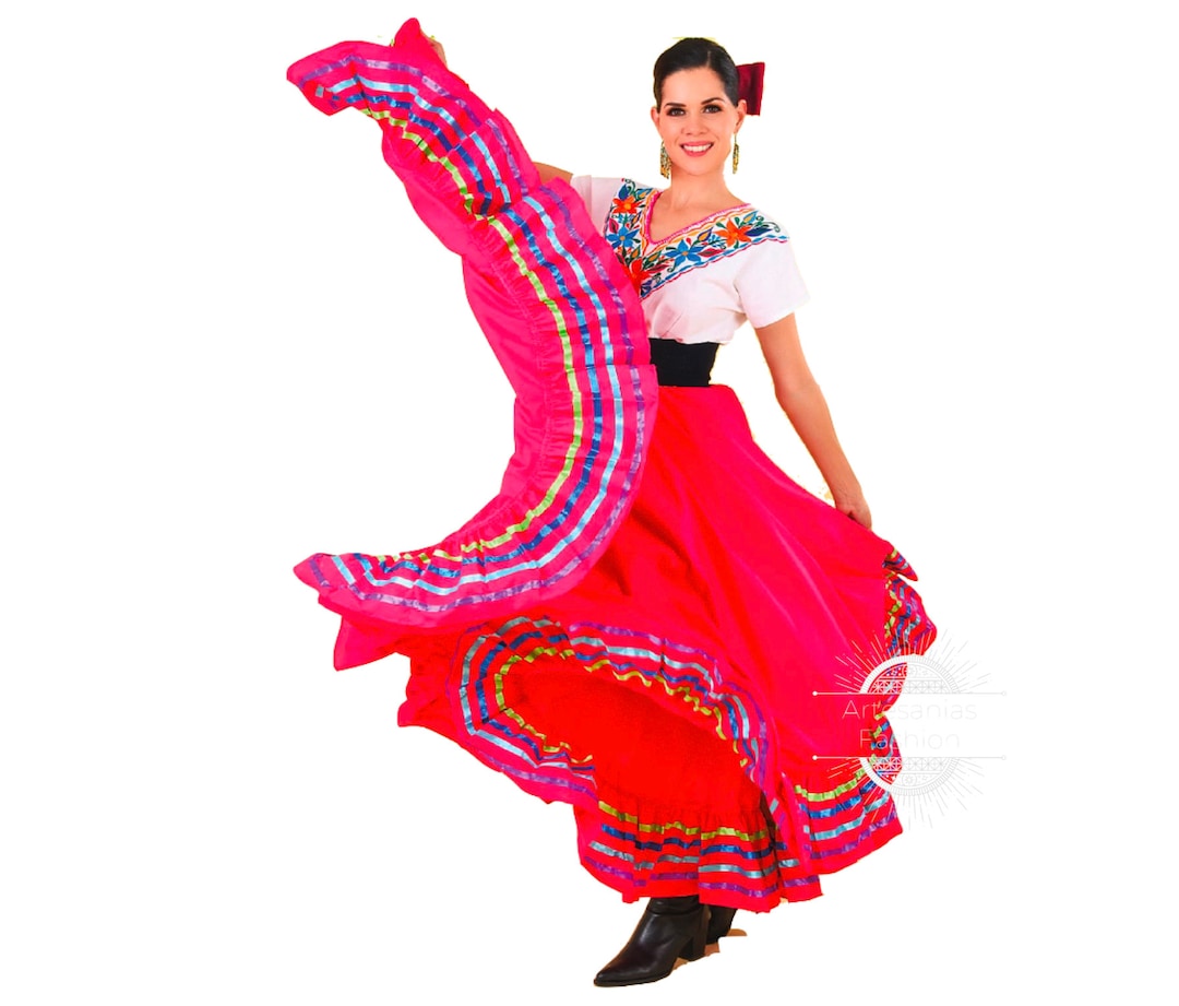 Folklorico Cirlce Skirts, Falda Profesional De Doble Vuelo,womens Full ...
