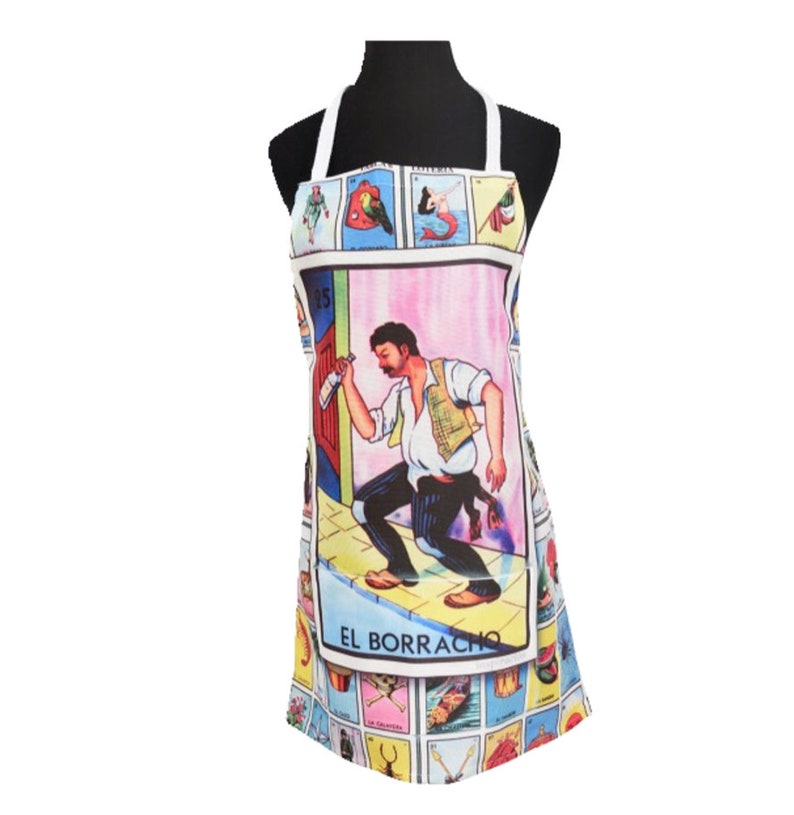 Mexican Loteria Apron, Mandil Tradicional Mexicano, Traditional Apron ...