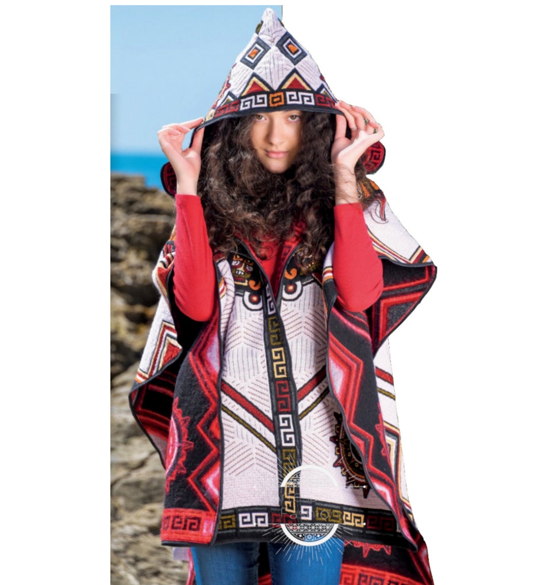 Artisanal Mexican Poncho 100% Lana/wool Traditional Mexican Poncho ...