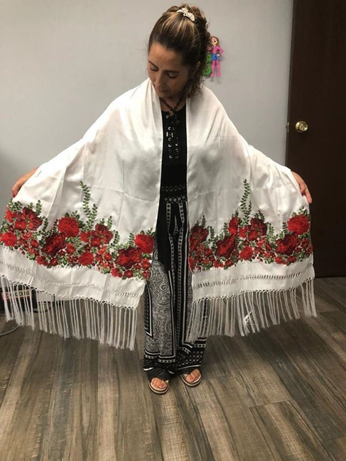 Reboso Shawl Rebozo Mexicano Mexican Wrap Reboso De Tela - Etsy