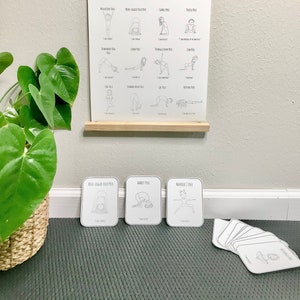 Kids Yoga Stretches Poster+card Set Black&white - Etsy