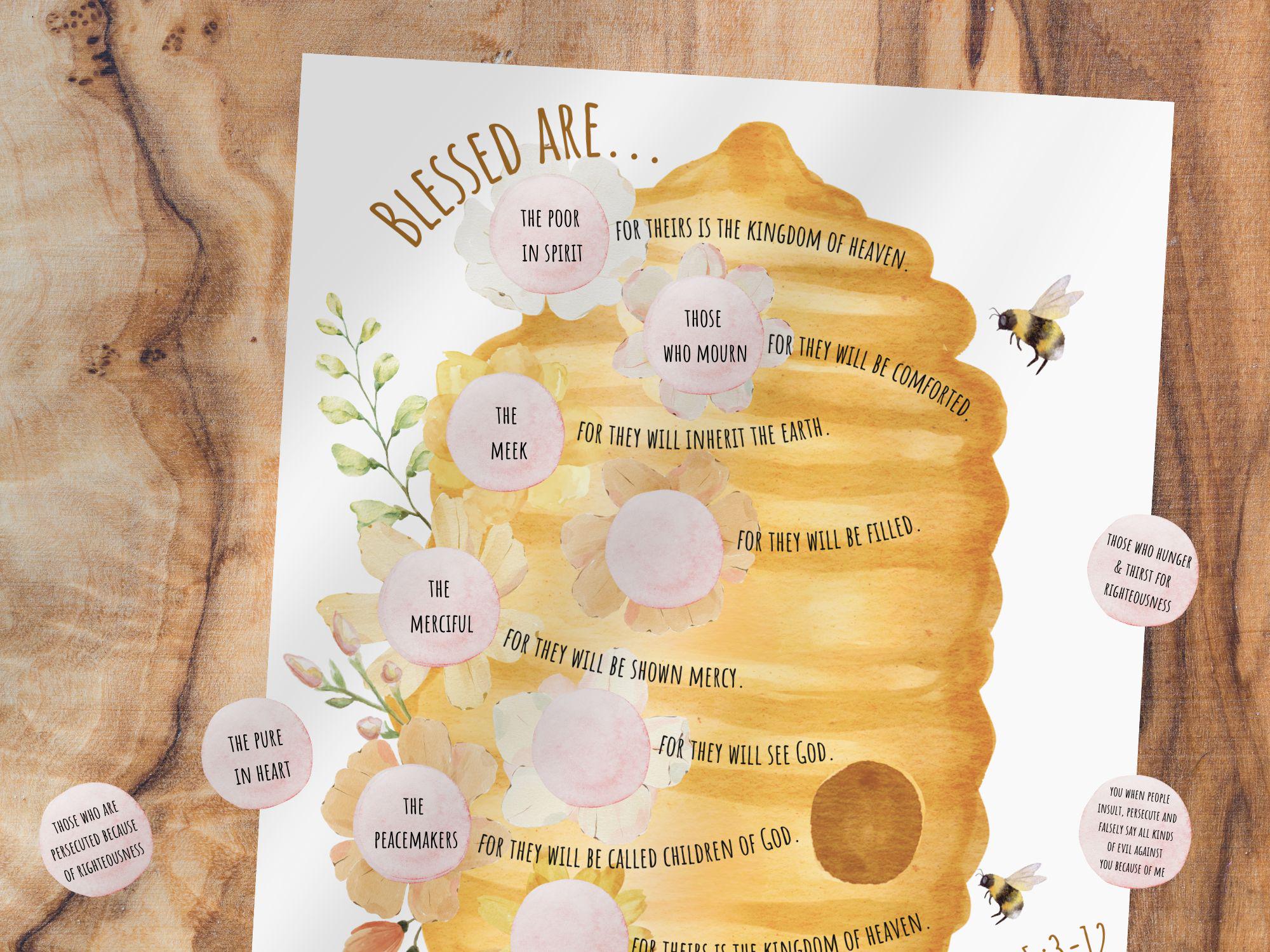 Beatitudes Kids Activity, Printable Bible Verse Game, Bible Study for ...