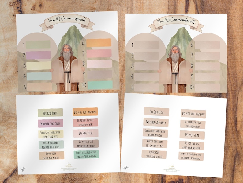 10 Commandments Craft, Christian Puzzle Activity, Digital Bible ...