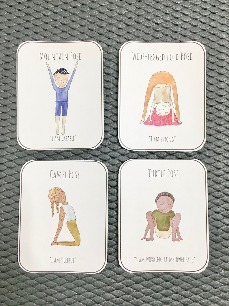 Kids Yoga Stretches Postercard Set | Etsy