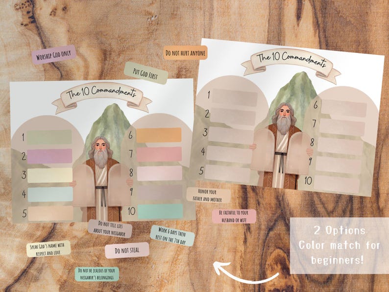 10 Commandments Craft, Christian Puzzle Activity, Digital Bible ...