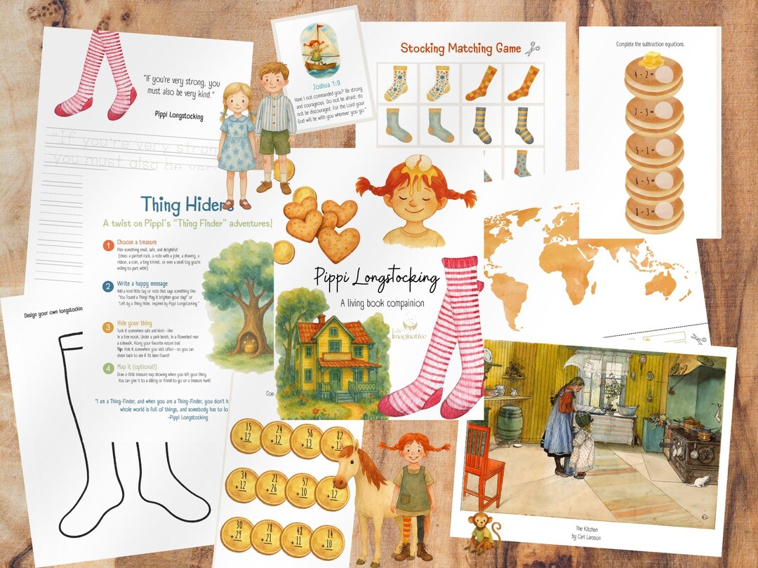 Pippi Longstocking Mini Unit Living Book Companion Study | Charlotte ...