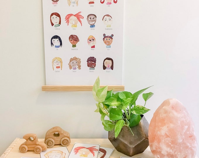 Emotions Cards and Poster in German, Emotions Poster for Kids Room, Feelings Cards and Poster ...