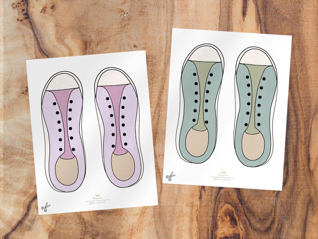 Shoe Lacing Cards, Printable Shoe Tying Practice, Shoelaces, Kid's Fine ...
