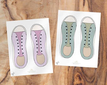 Shoe Lacing Cards, Printable Shoe Tying Practice, Shoelaces, Kid's Fine ...