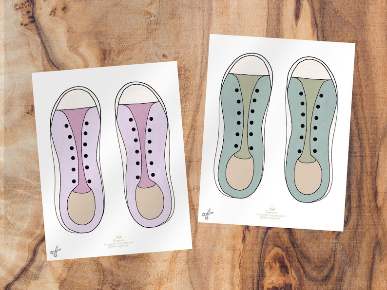 Shoe Lacing Cards, Printable Shoe Tying Practice, Shoelaces, Kid's Fine ...