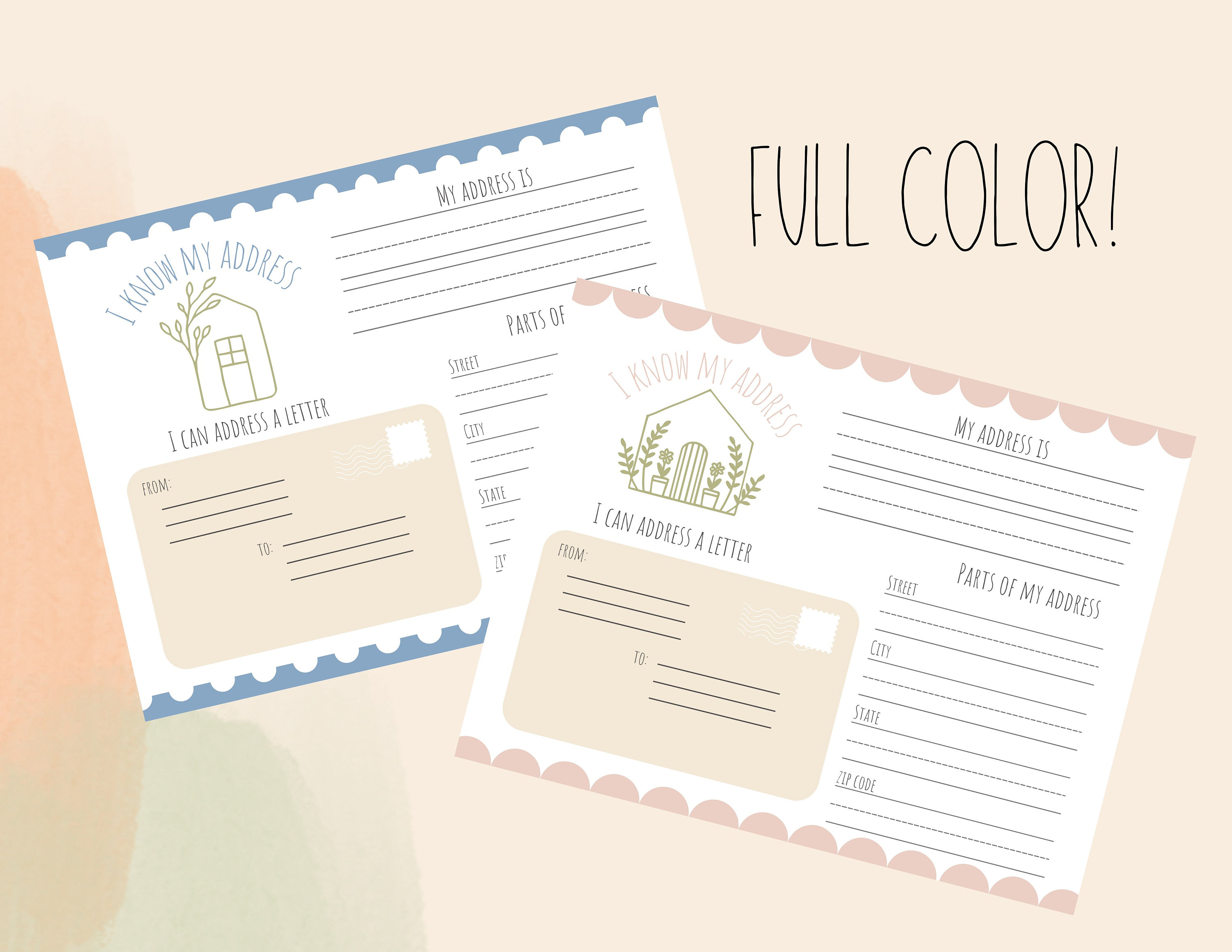 Printable Address Worksheet for Kids - Teach Them Their Home Address I ...