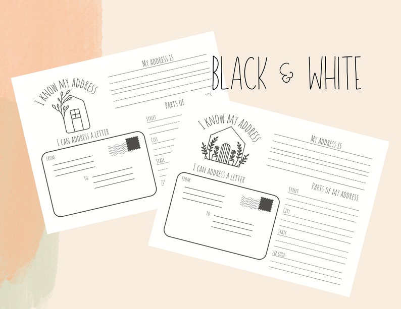 Printable Address Worksheet for Kids - Teach Them Their Home Address I ...