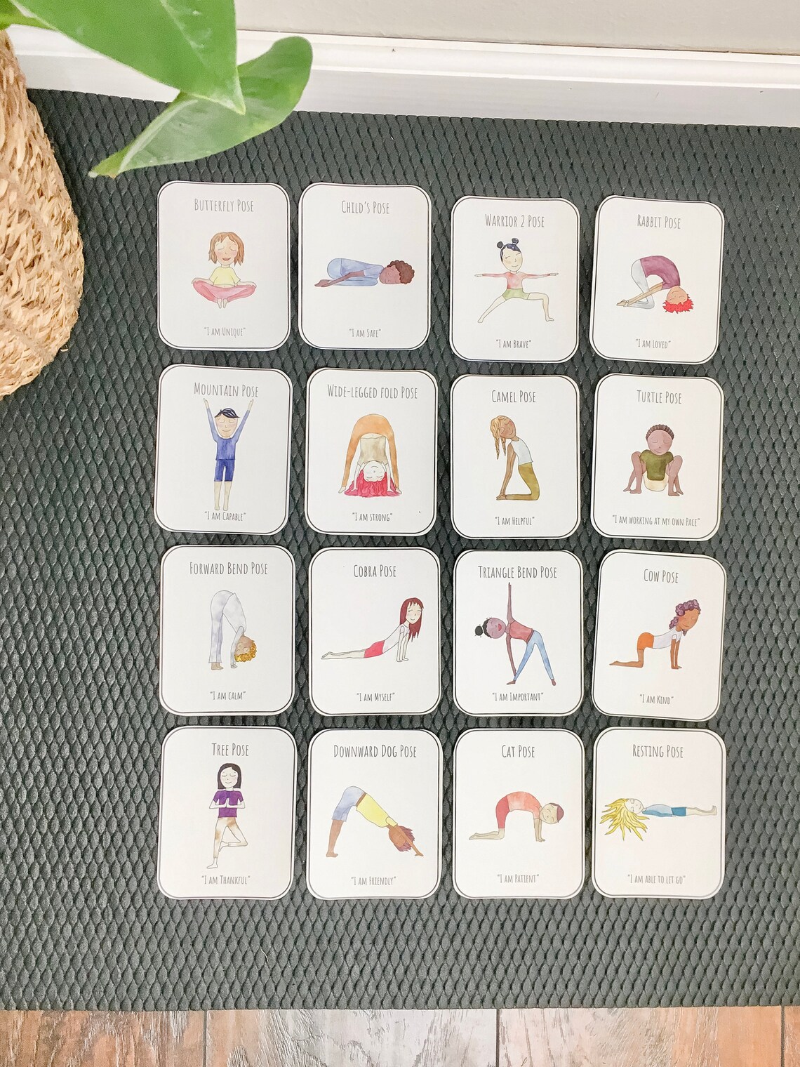 Kids Yoga Stretches Postercard Set | Etsy