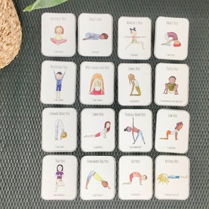 Kids Yoga Stretches Poster+card Set Handmade Mantra Affirmation ...