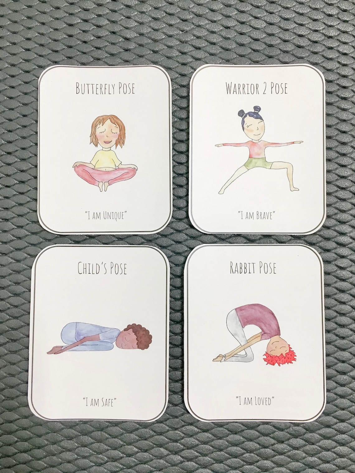 Kids Yoga Stretches Postercard Set | Etsy