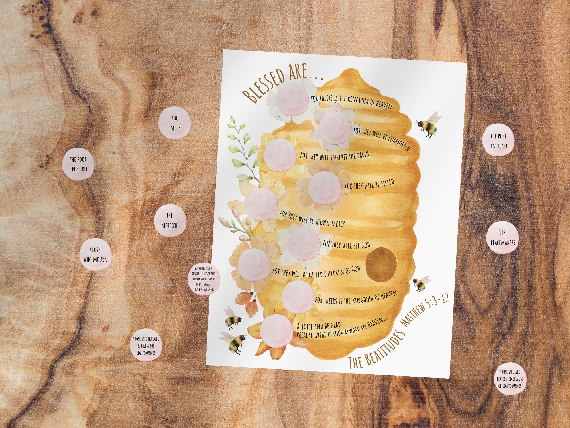 Beatitudes Kids Activity, Printable Bible Verse Game, Bible Study for ...