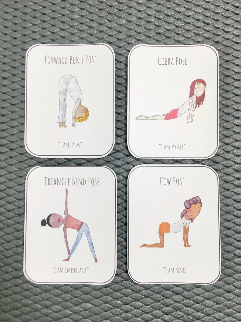 Kids Yoga Stretches Postercard Set | Etsy