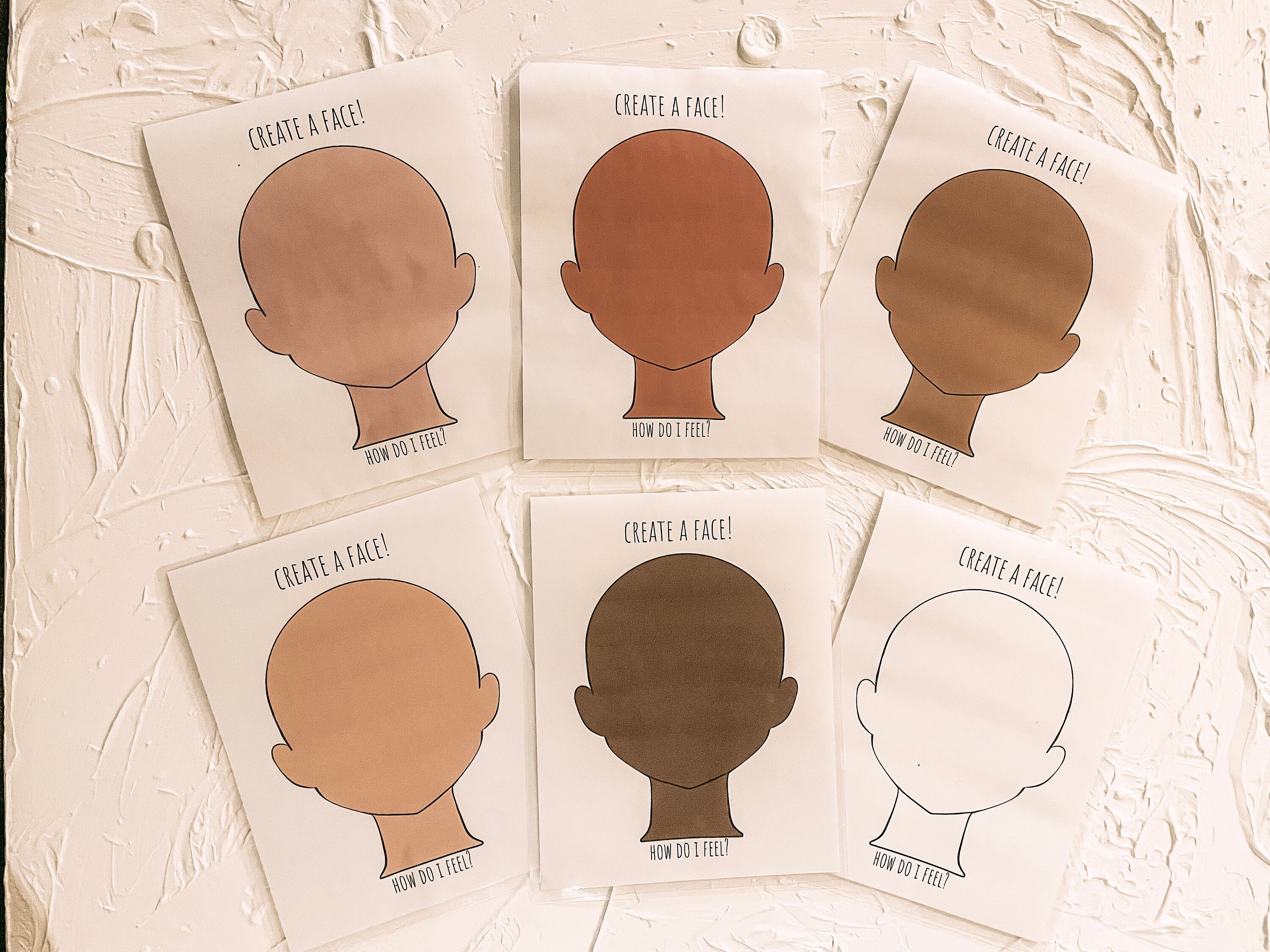 6 Diverse Face Mat for Play Dough, Doh Nature Loose Parts Different ...