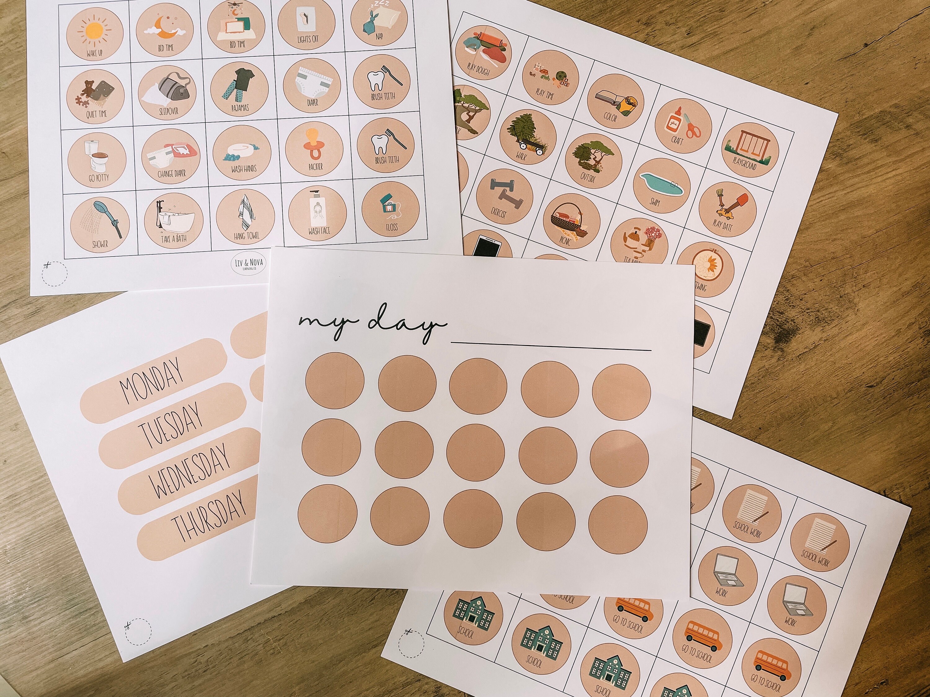 Visual Calendar Toddler Routine Chart Daily Responsibilities Kids ...