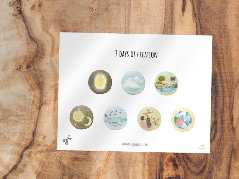 7 Days of Creation Printable Activity | Bible Story for Kids | Genesis ...