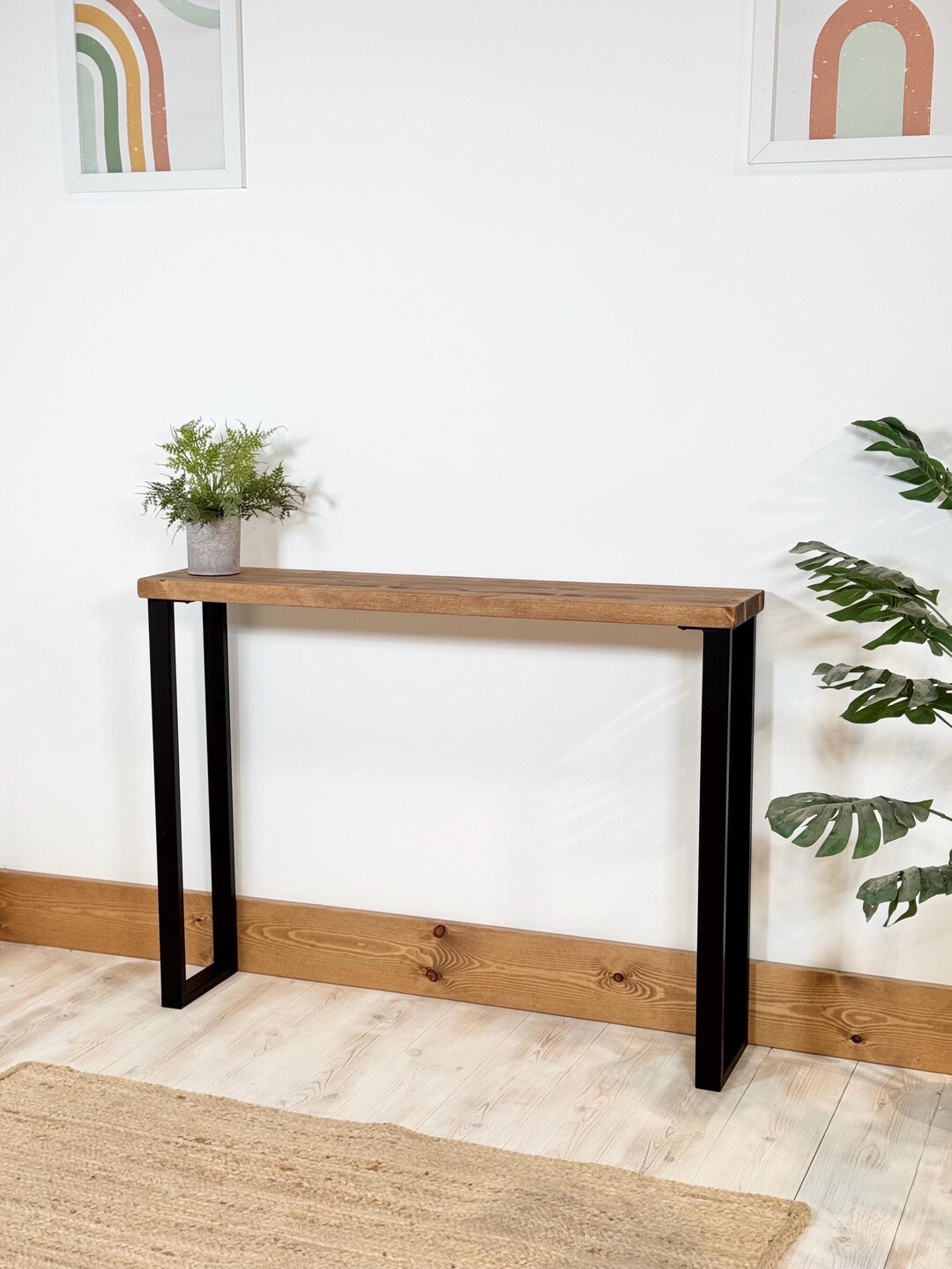 RIBEIRA // Simple Scandinavian Entryway Console Table With Metal Legs ...