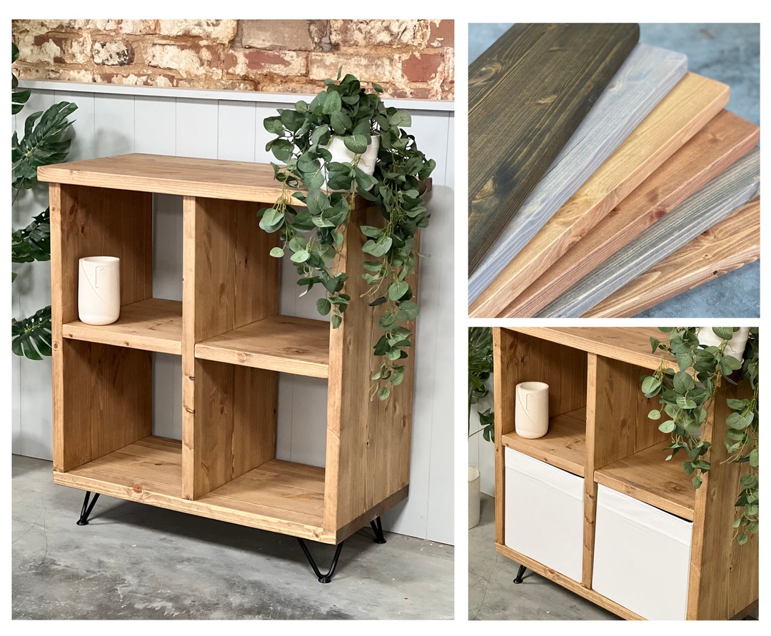 REI // Scandinavian Design Pine Storage Shelf Unit With Hairpin Legs ...