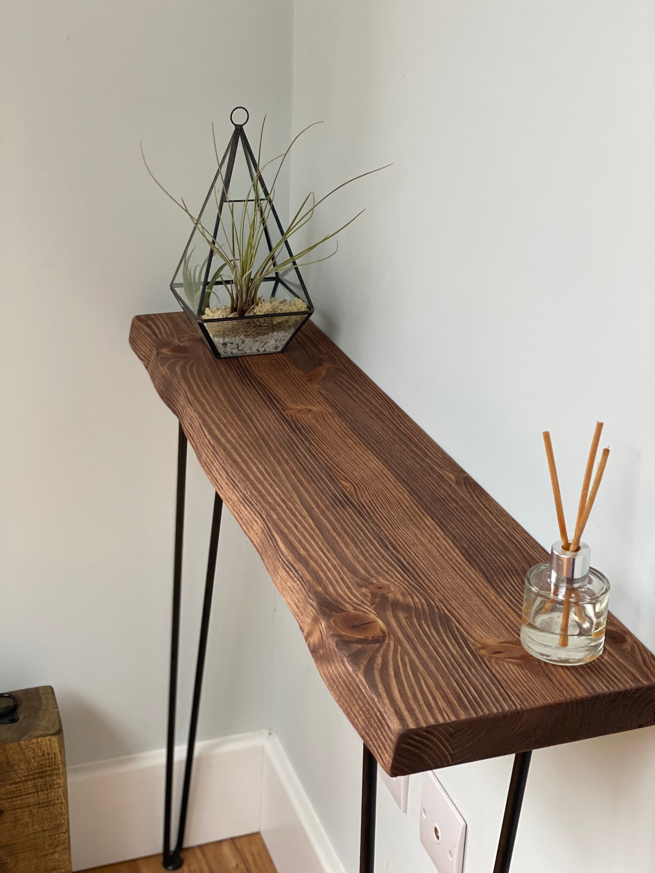 RALA - LIVE EDGE // Live Edge Distressed Entryway Console Table With ...