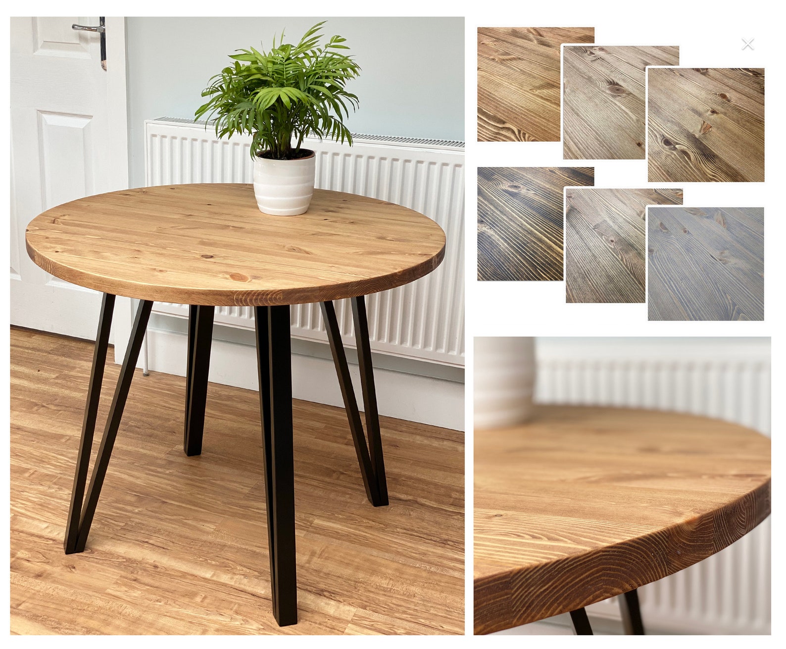 NAM // Round Scandinavian Dining Table with Box Pin Legs | Etsy