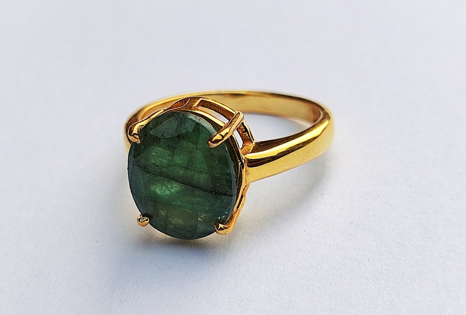 Genuine Natural Emerald Ring Solid Sterling Minimalist Ring | Etsy