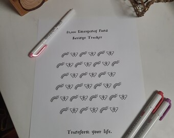 1,000 Emergency Savings Tracker Printable Bundle Emergency Fund Tracker ...