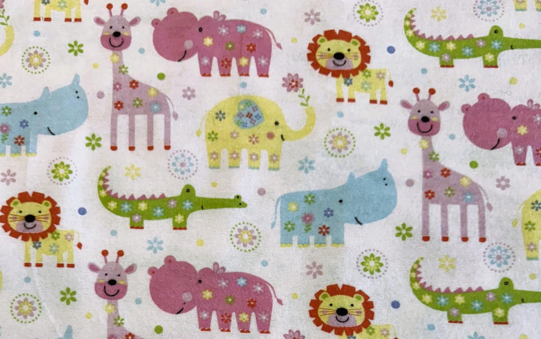 Wildlife Animals on Flannel Fabric - Etsy