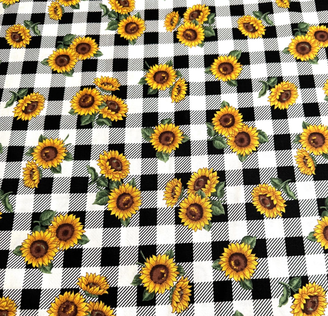Sunflower Buffalo Check Cotton Calico Fabric Fabric Checked With ...
