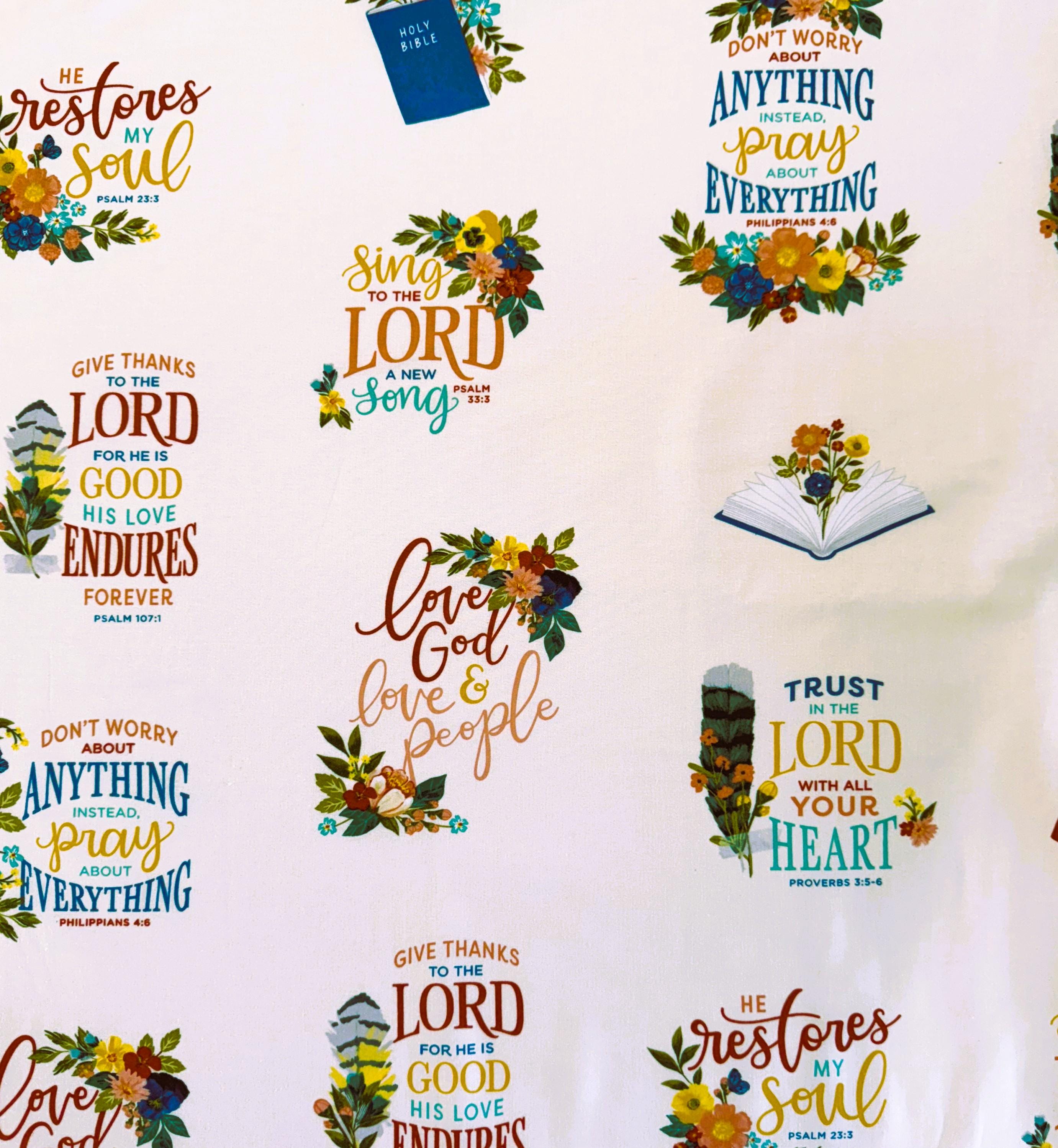 Scripture Verses in Block Form Cotton Fabric - Etsy