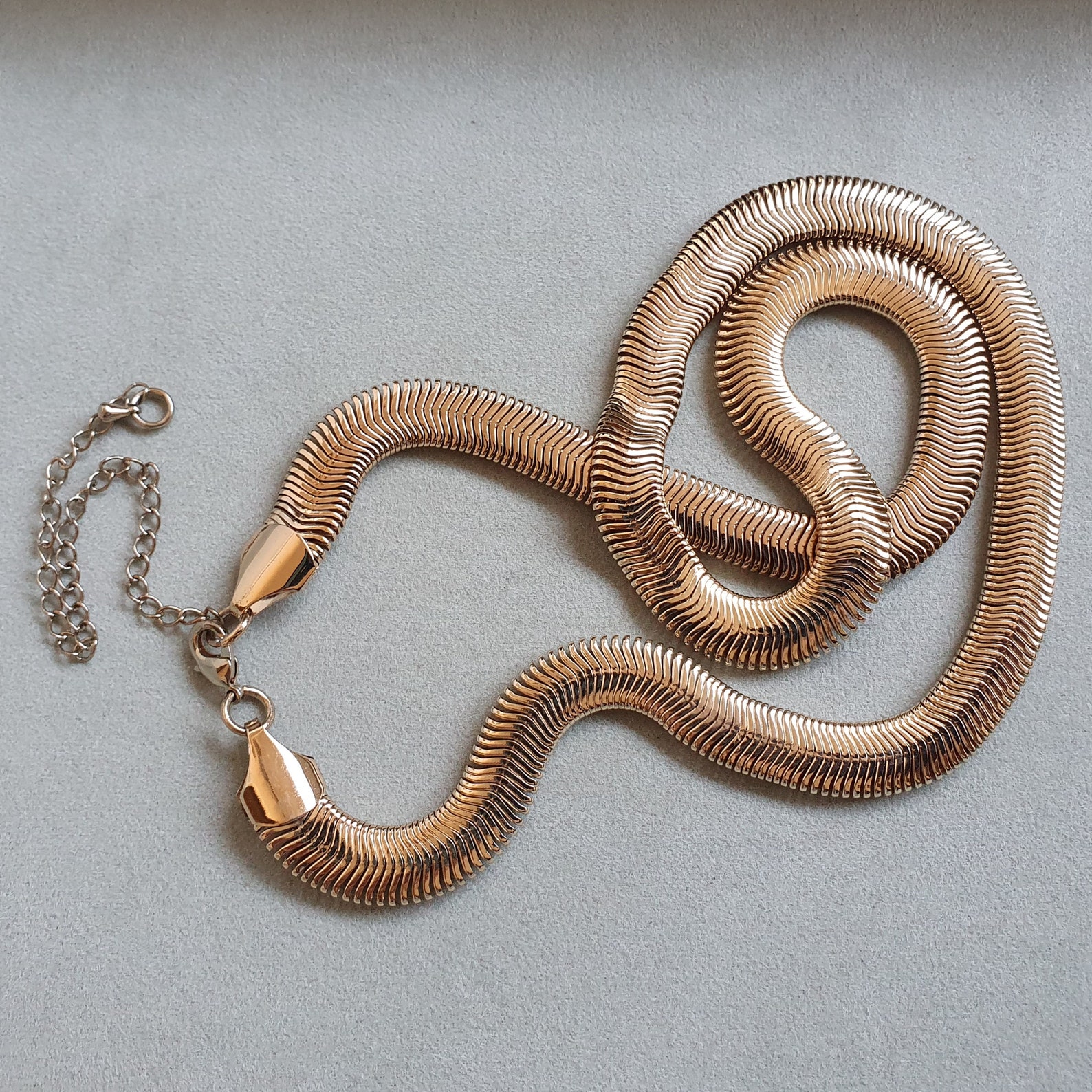 Gorgeous Vintage Gold-tone Slinky Snake Chain Necklace - Etsy