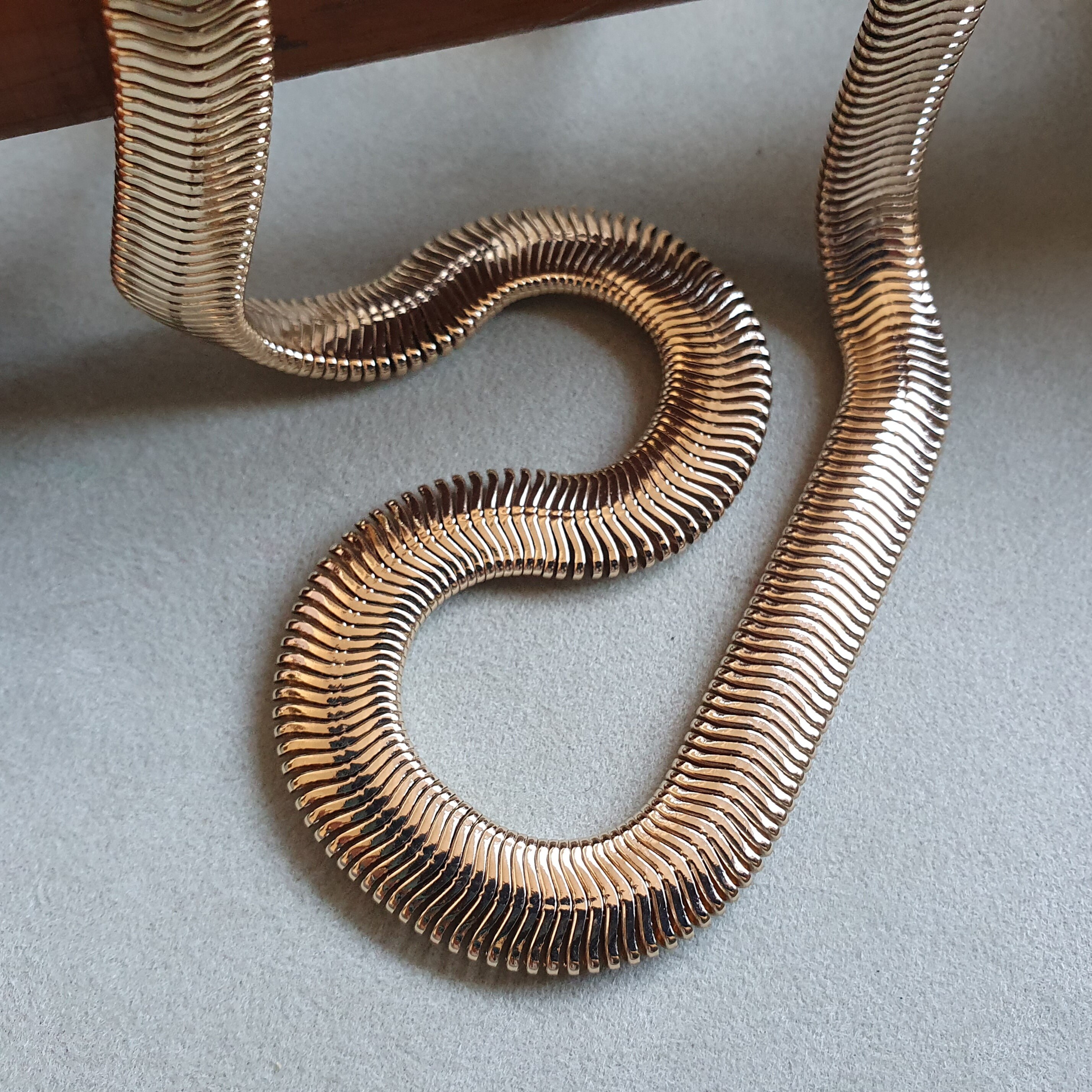 Gorgeous Vintage Gold-tone Slinky Snake Chain Necklace - Etsy