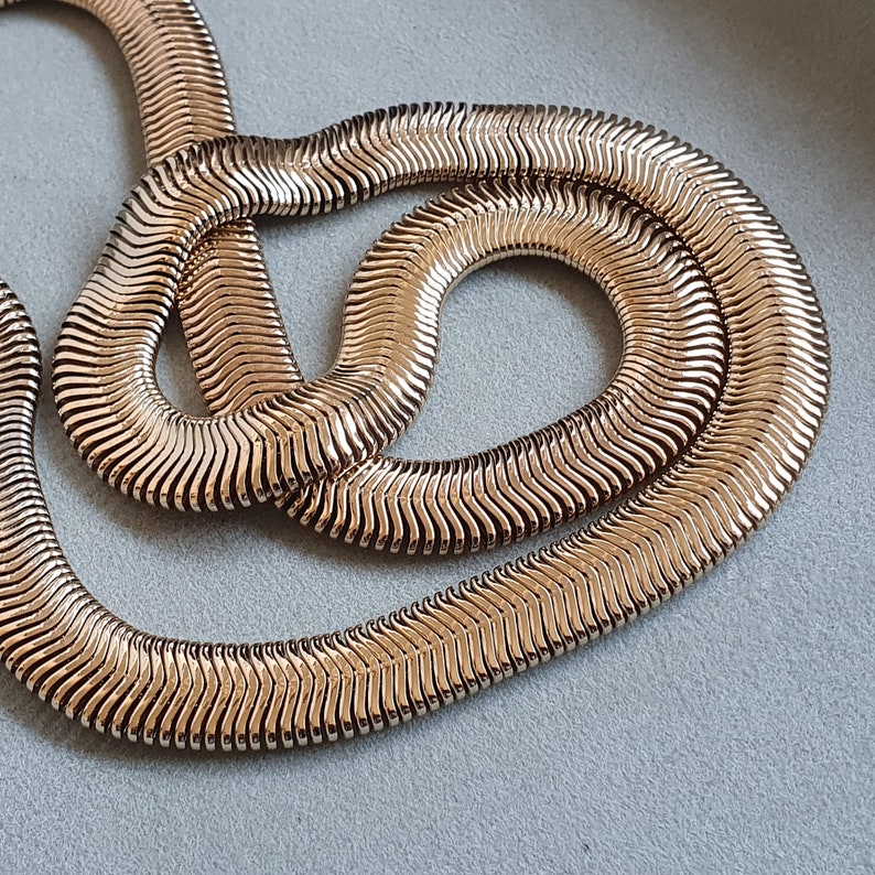 Gorgeous Vintage Gold-tone Slinky Snake Chain Necklace - Etsy