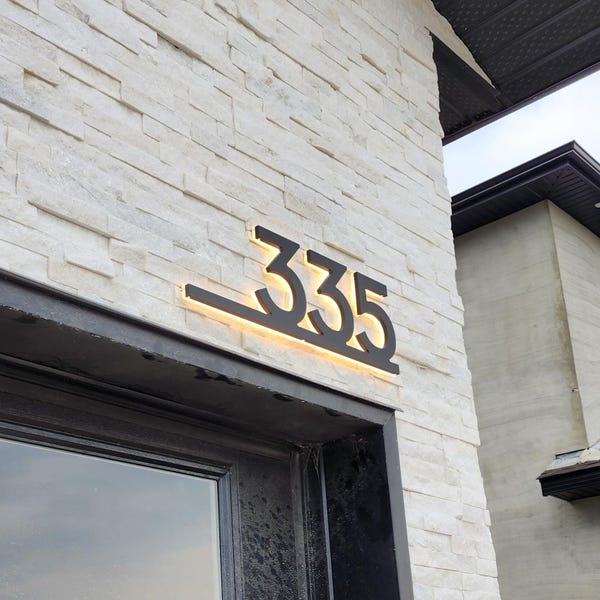 Modern Backlit House Numbers - Etsy
