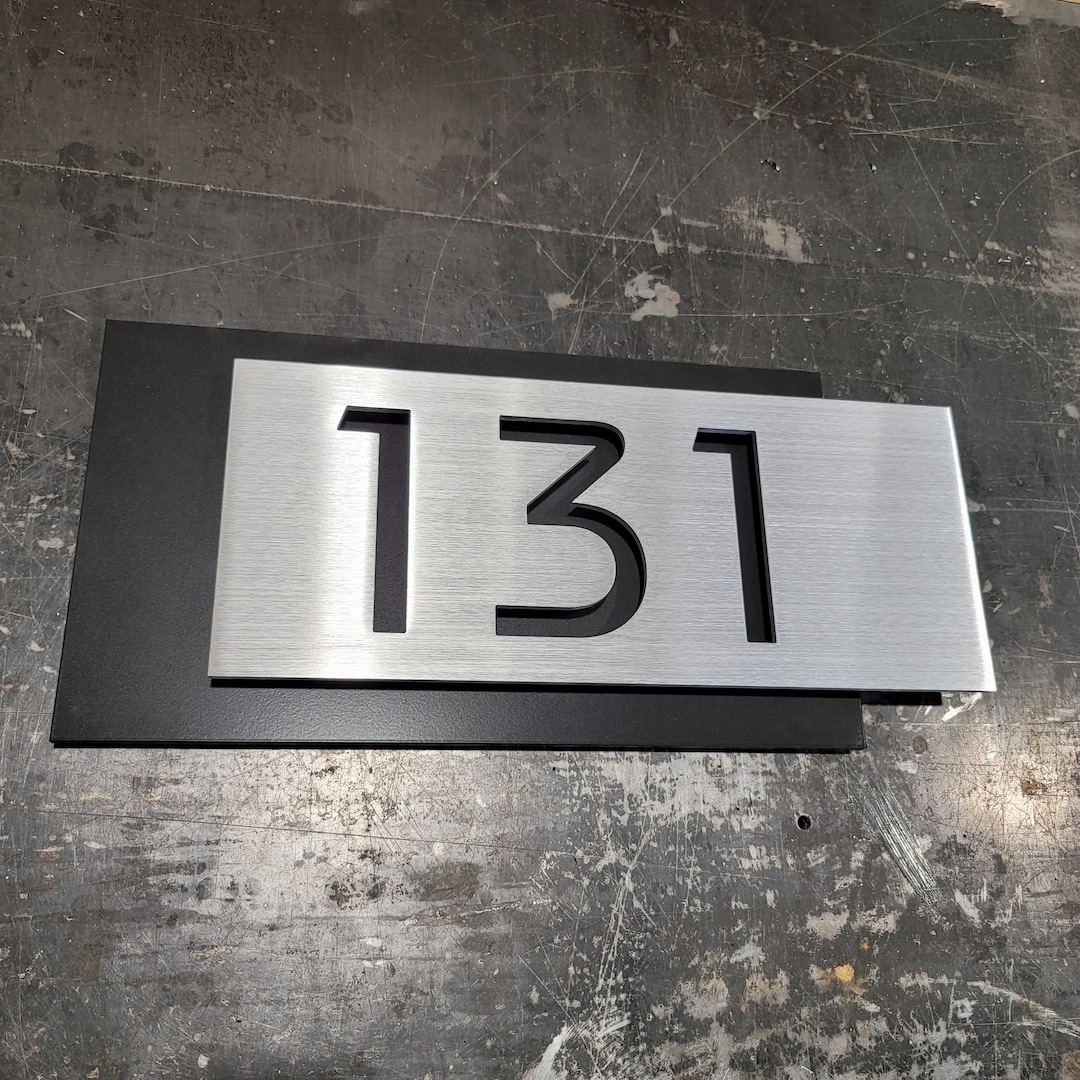 House Numbers Modern Address Sign Modern Address Plaque - Etsy