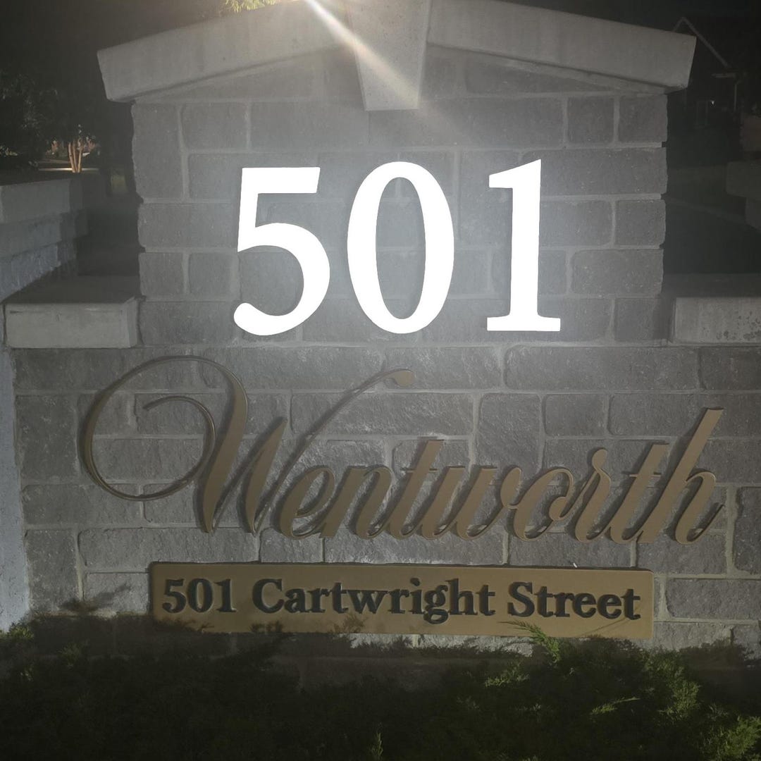 High Visibility Address Numbers | Reflective Metal Address Numbers | 6 ...