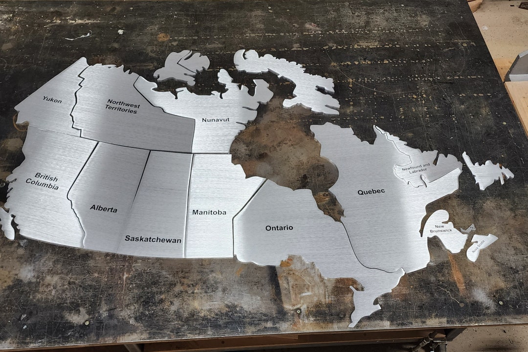 Metal Map of Canada Map Art - Etsy Canada