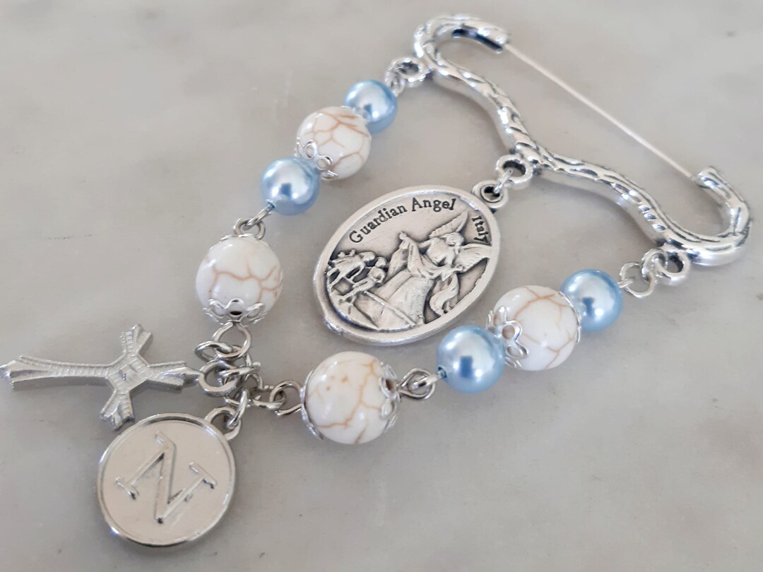 Personalized Baby Pin: Silver Safety Pin With Swarovski Pearls - Etsy