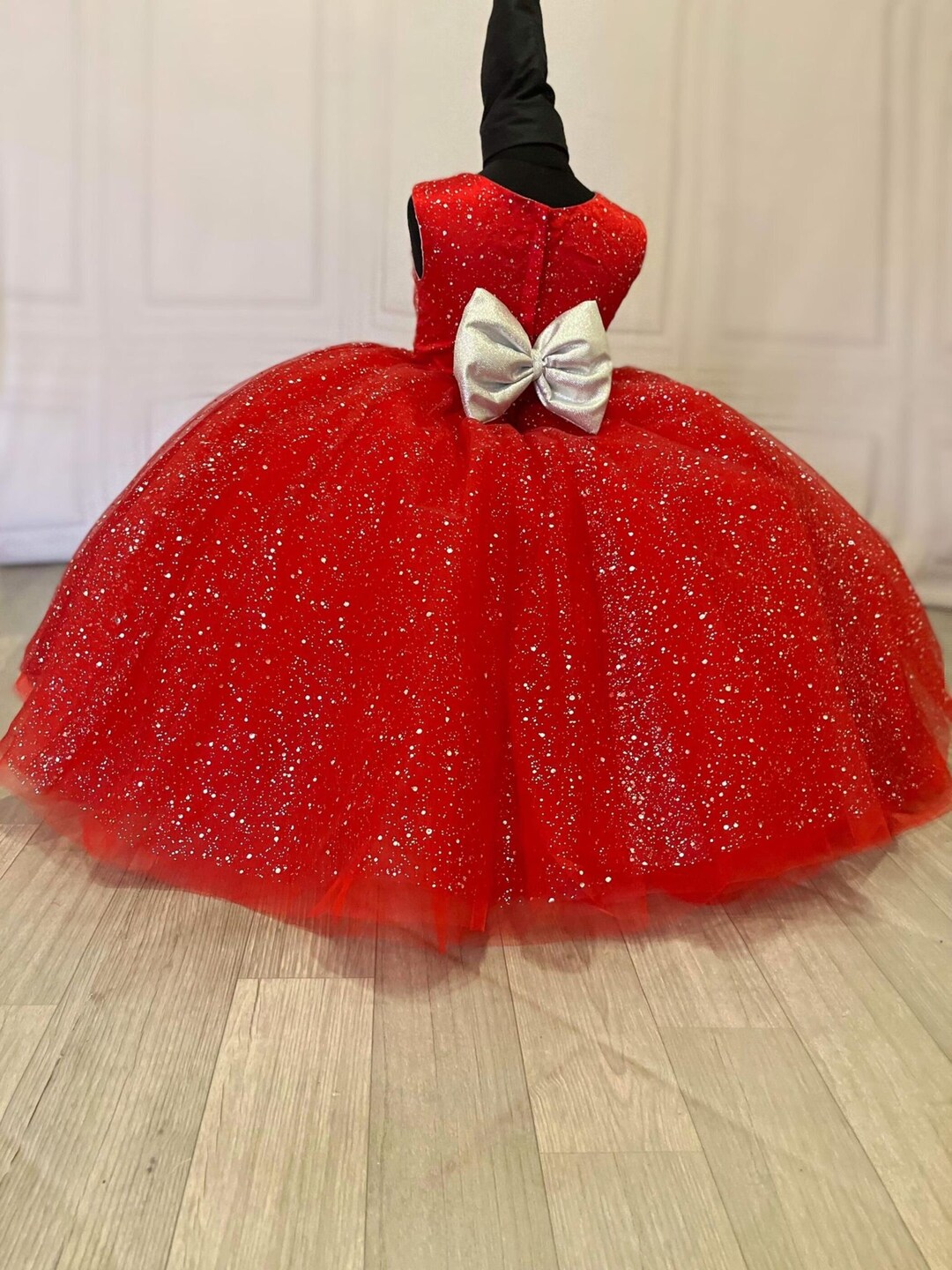 Girls Red Party Dress, Red Christmas Dress, Baby Red Birthday Tulle ...