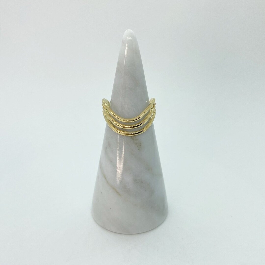 14k Yellow Gold Thumb Ring Split Curve Band Women Size 5 9 - Etsy