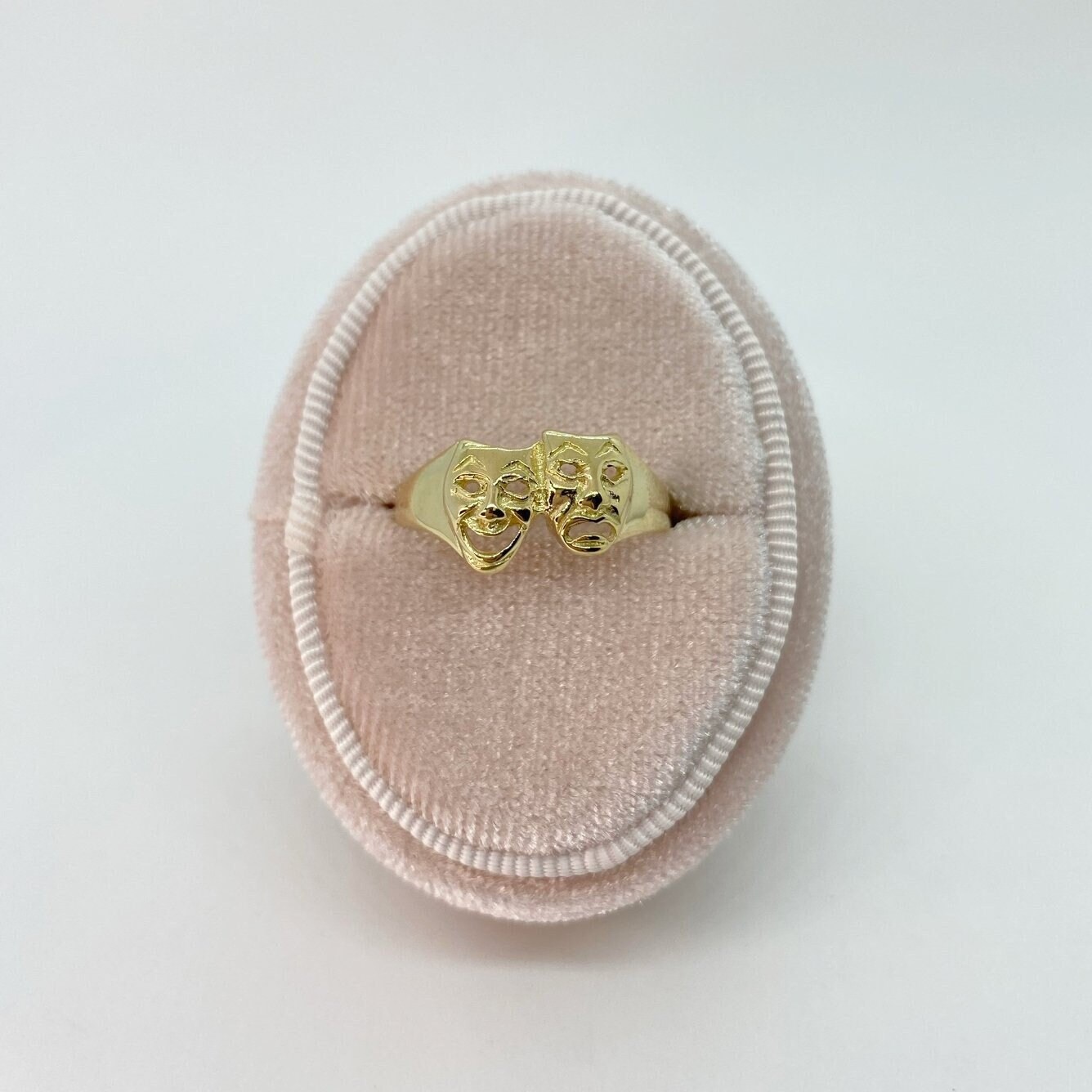 14k Yellow Gold Sock Buskin Mask Ring Theater Women Men Unisex - Etsy